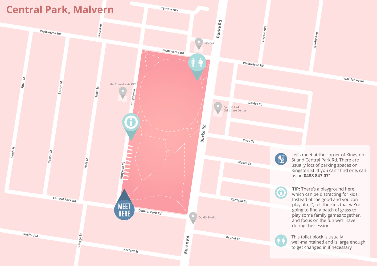 Location Guide - Central Park, Malvern - Hugster